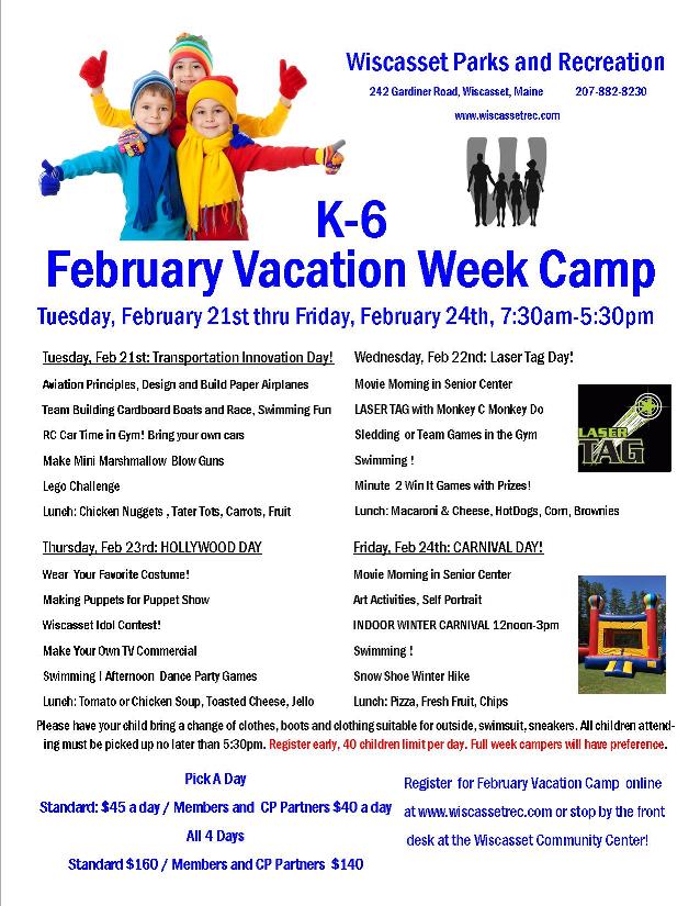 Wiscasset Parks and Recreation: February Vacation Camp
